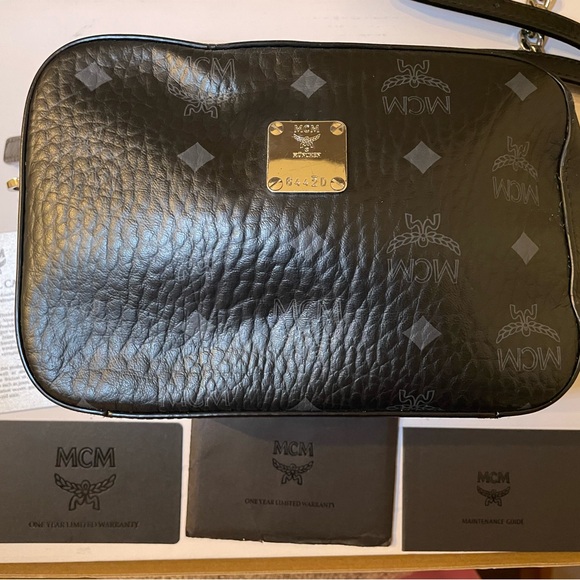 MCM | Bags | Mcm Visetos Original Camera Bag Crossbody Leather Silver ...